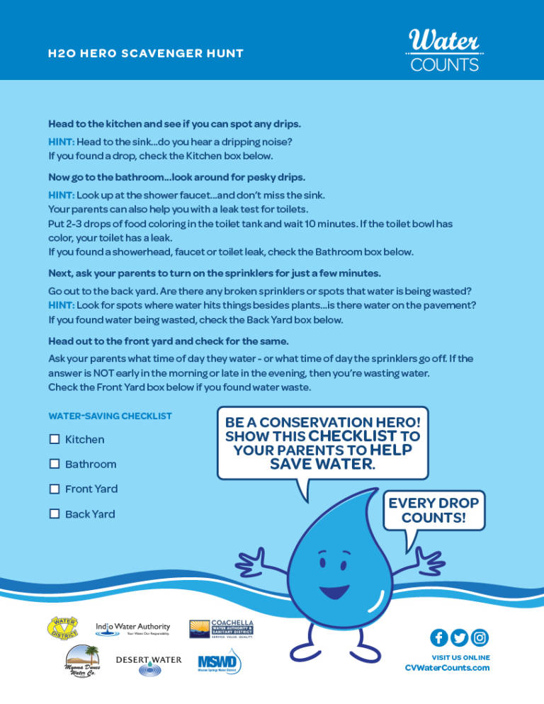 [:en]Water Conservation Scavenger Hunt[:es]BÚSQUEDA DE TESORO[:] - CV ...